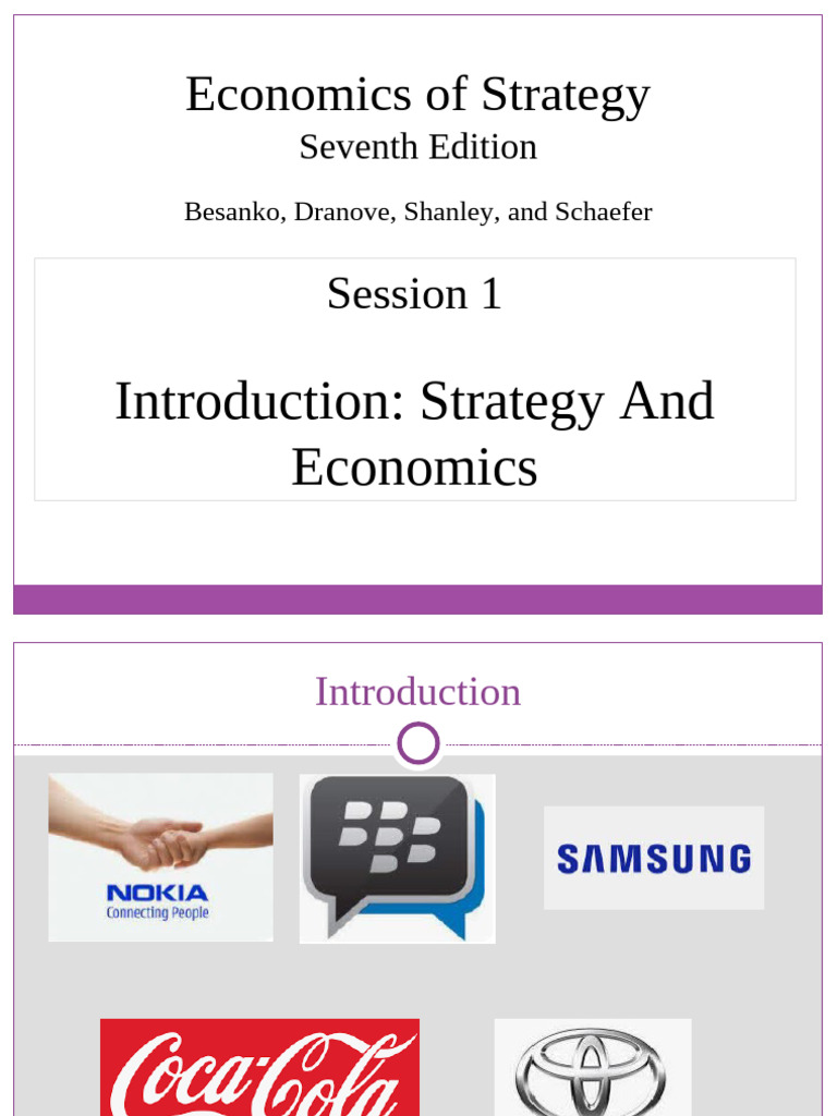 Week 1 Introduction Strategy and Economics | PDF | Profit (Economics) | Strategic Management