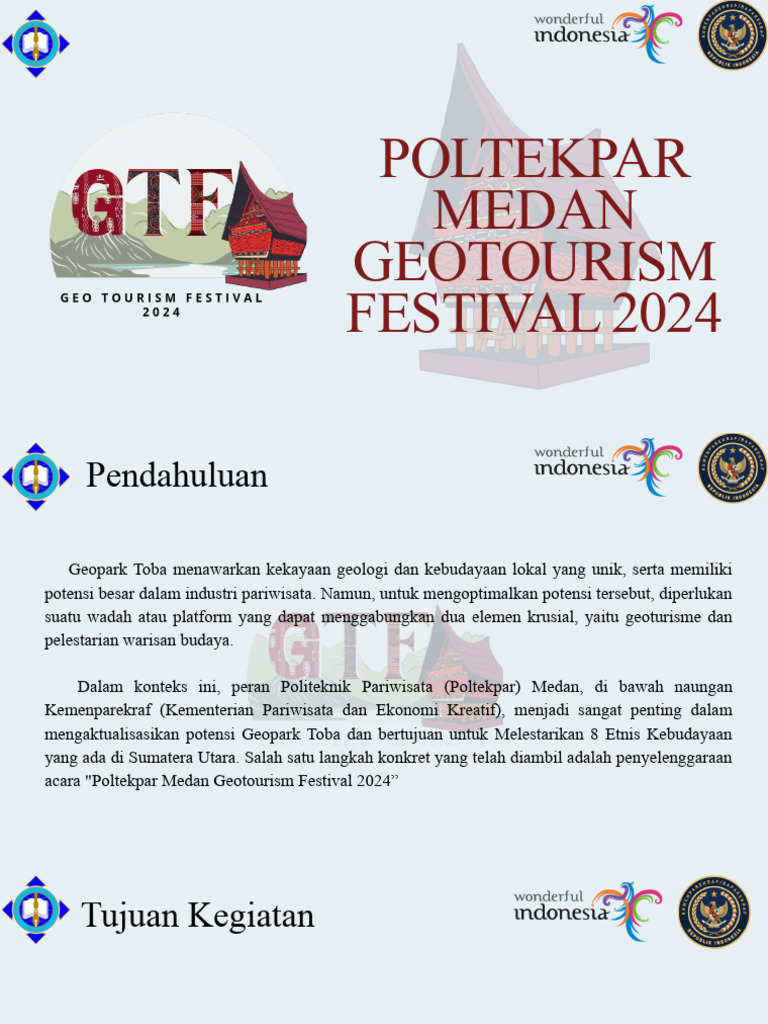 Geotourism Festival 2024 di Poltekpar Medan | PDF