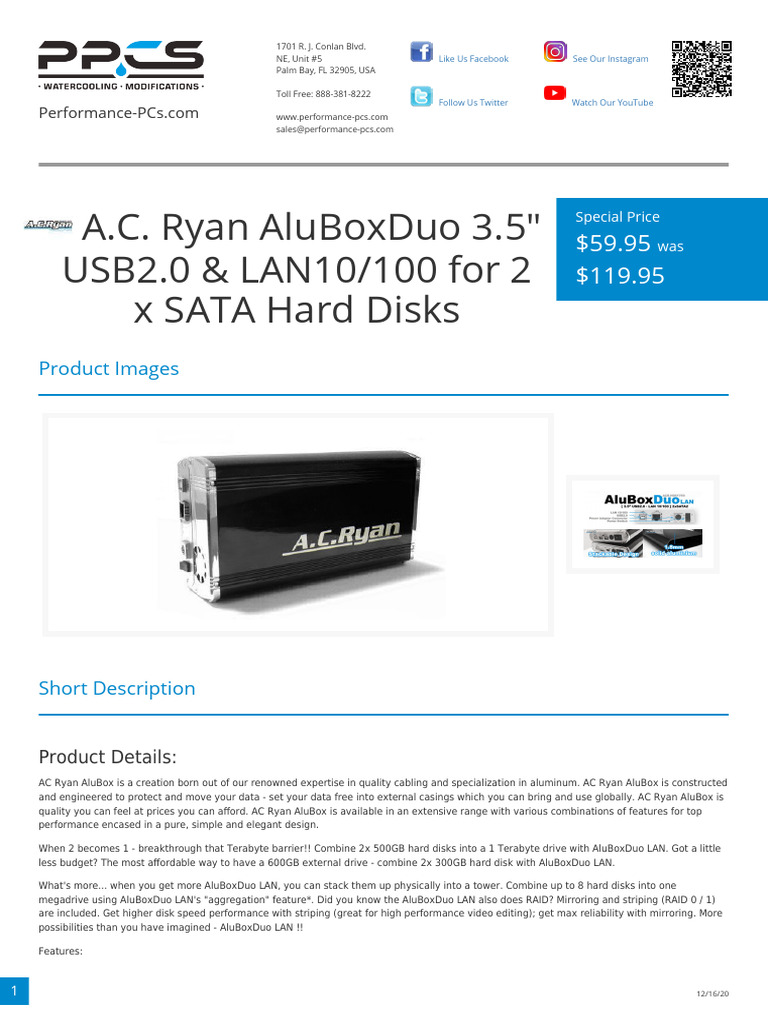 AC Ryan AluBoxDuo HDD Enclosure Sale | PDF | Hard Disk Drive | Usb