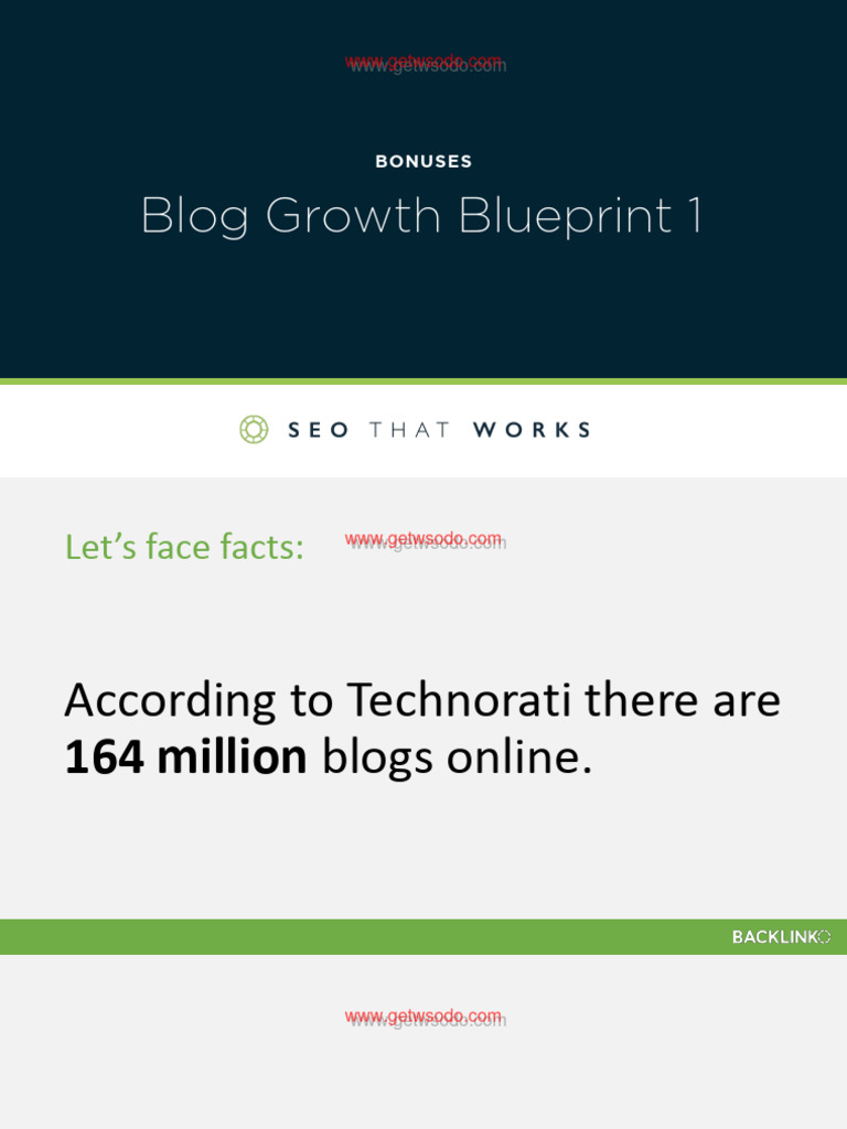 Bonuses Blog Growth Blueprint 1 Slideshow | PDF | Expert | Blog