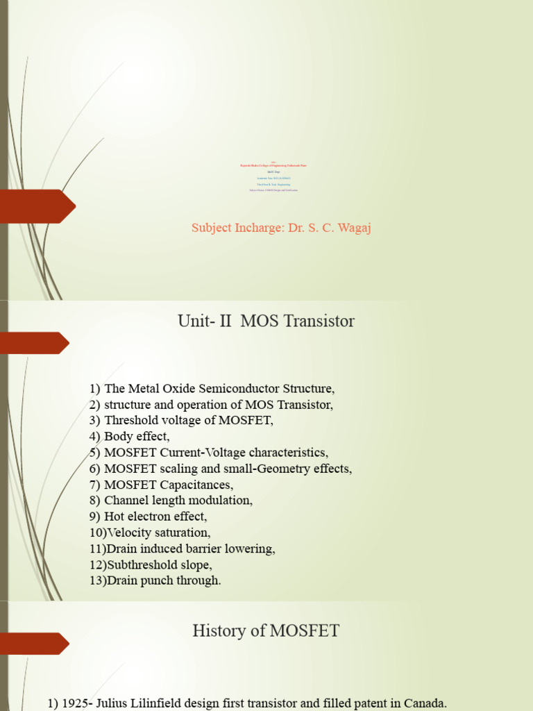 CMOS Design & Verification - 2 - 1706634700206 | PDF | Mosfet | Field ...