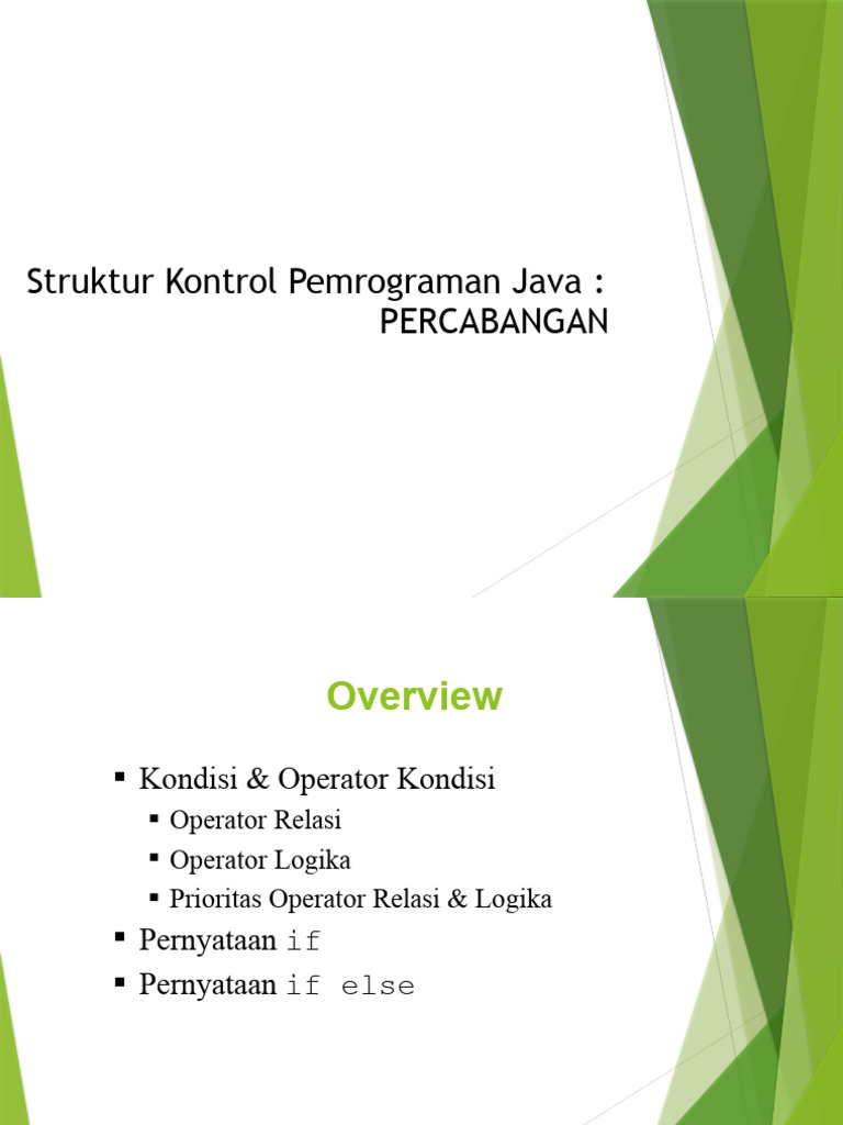 Struktur Kontrol Pemrograman Java | PDF | Komputer