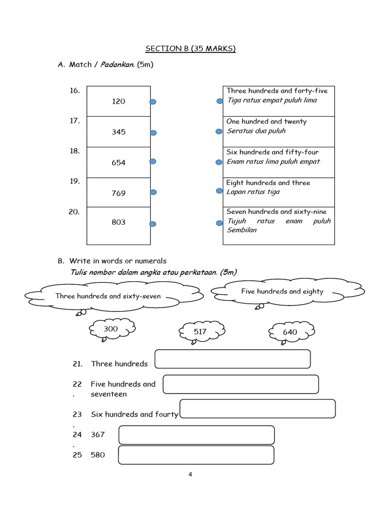 BAHAGIAN B Math Tahun 2 DLP | PDF