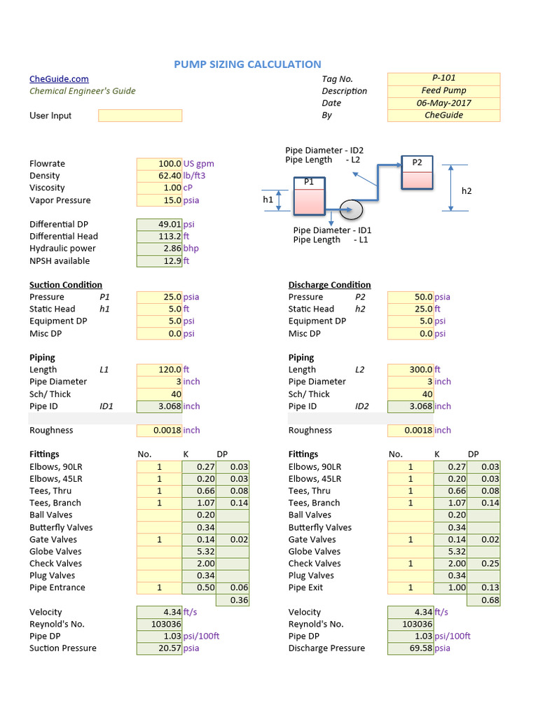Pump Sizing Calculation | PDF | Pump | Valve