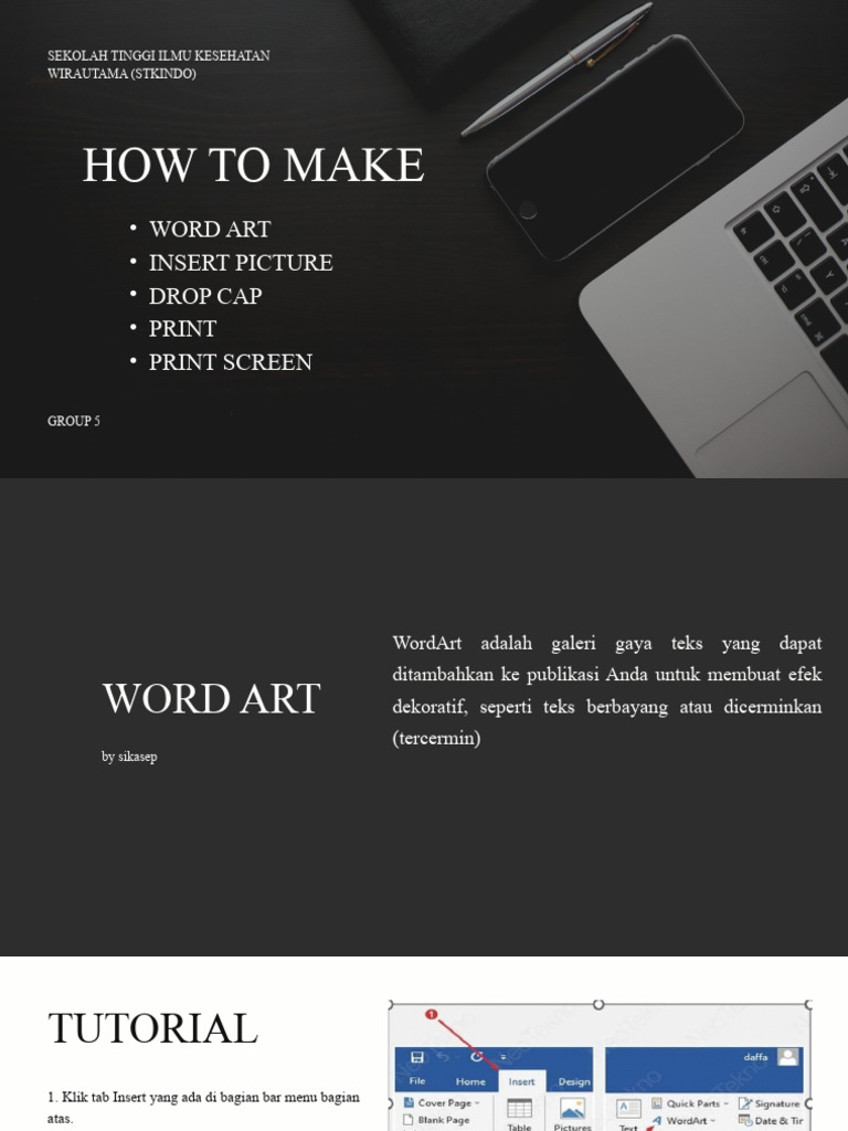 Panduan WordArt dan Fitur Word | PDF | Seni | Komputer