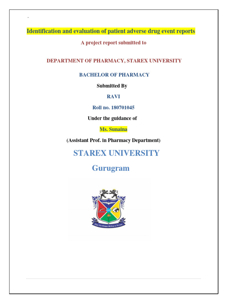 Project Report 8th Sem | PDF | Pharmacovigilance | Machine Learning