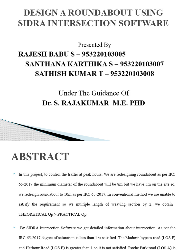Design A Roundabout Using SIDRA INTERSECTION Software | PDF | Transport | Road Transport