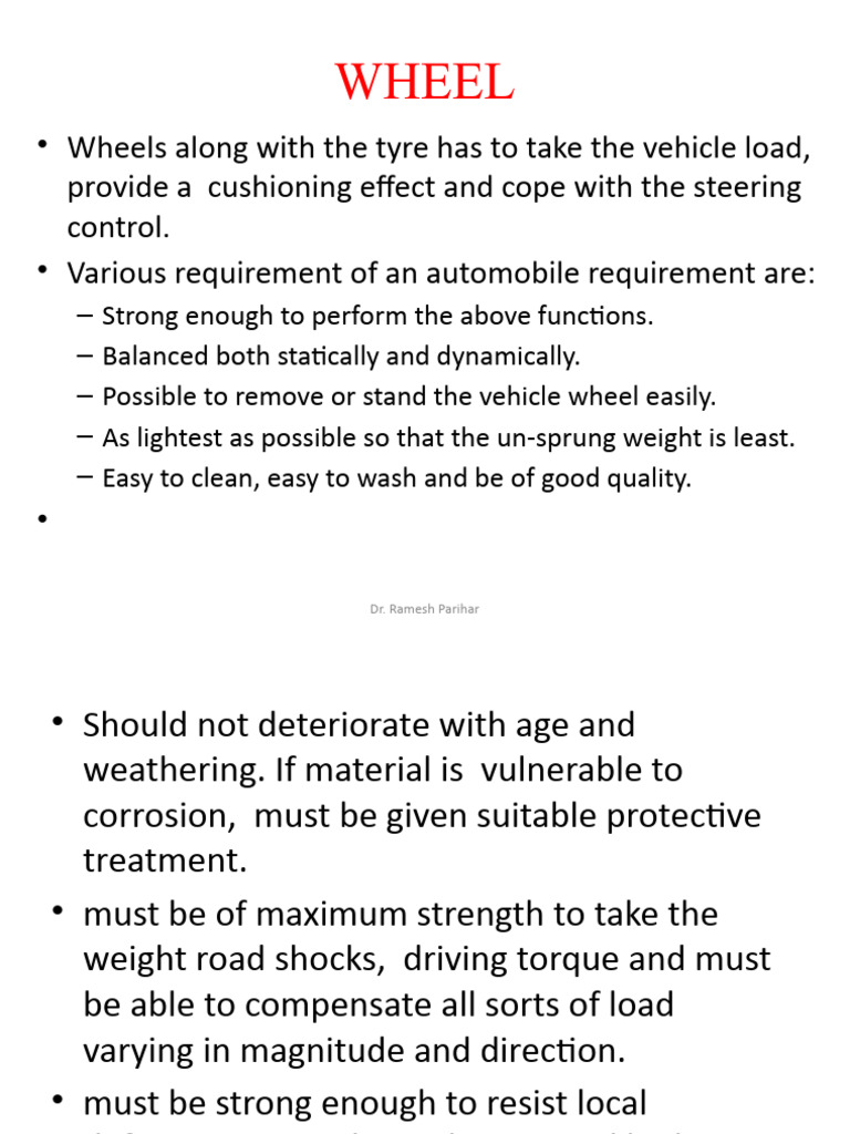 ME 206 Unit 4 | Download Free PDF | Tire | Vehicle Parts