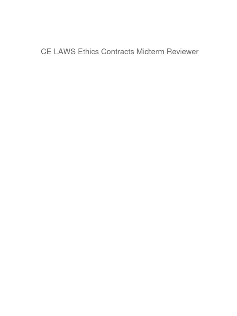 Ce Laws Ethics Contracts | PDF | Surveying | Consultant