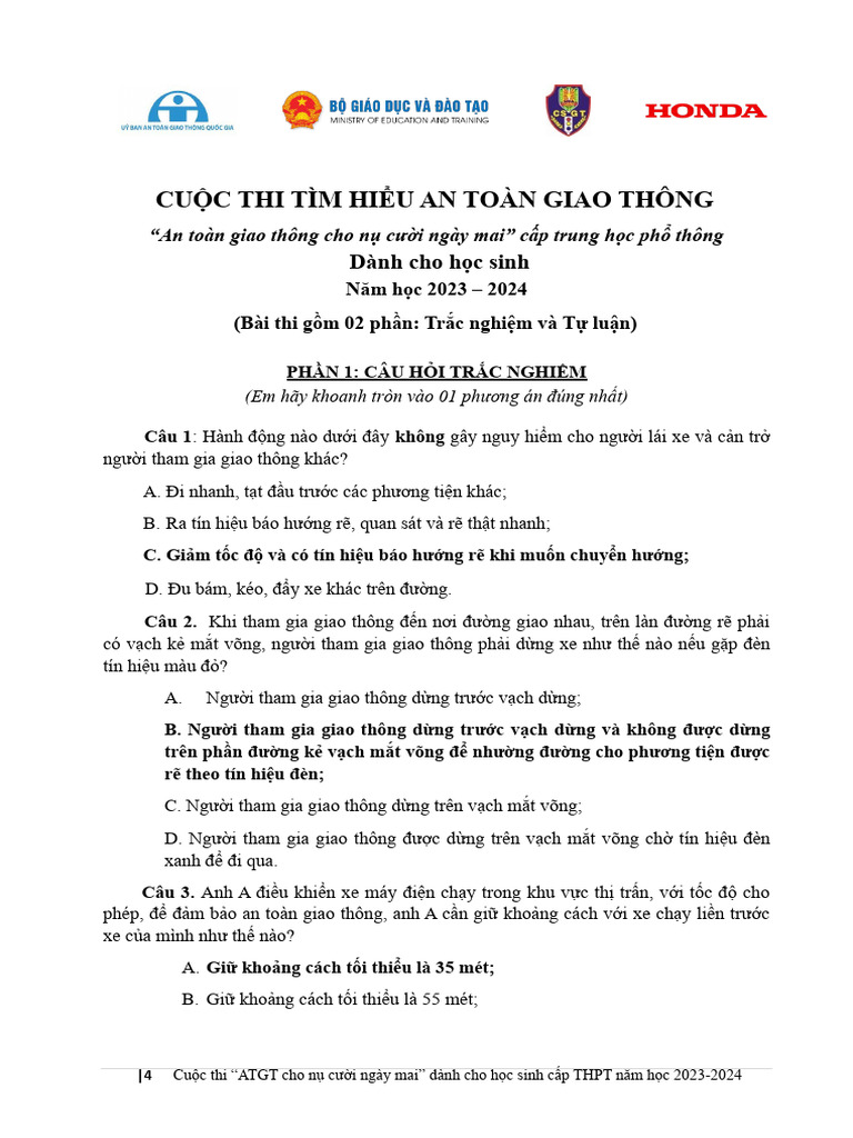 Đề HS THPT - 2023-2024 BC | PDF