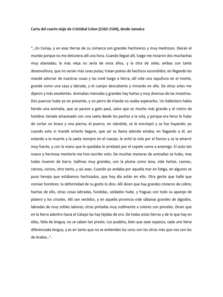 Carta Colon y Cartas Gustave Flaubert | PDF