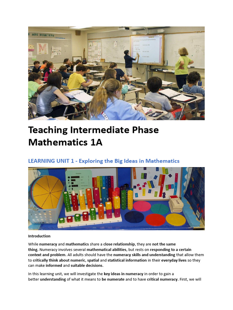 Teaching Intermediate Phase Mathematics 1A | PDF | Learning | Mathematics
