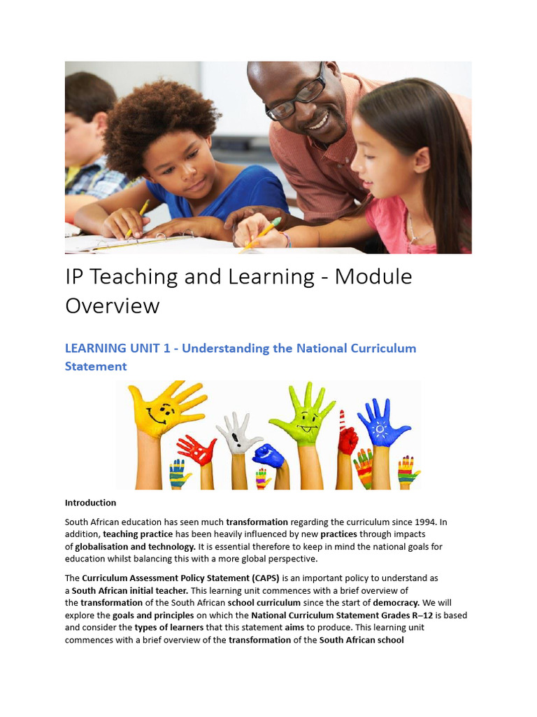 IP Teaching and Learning - Module Overview | PDF | Constructivism ...