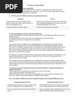 geo - natural vegetation class 10 icse notes | PDF | Forests | Trees