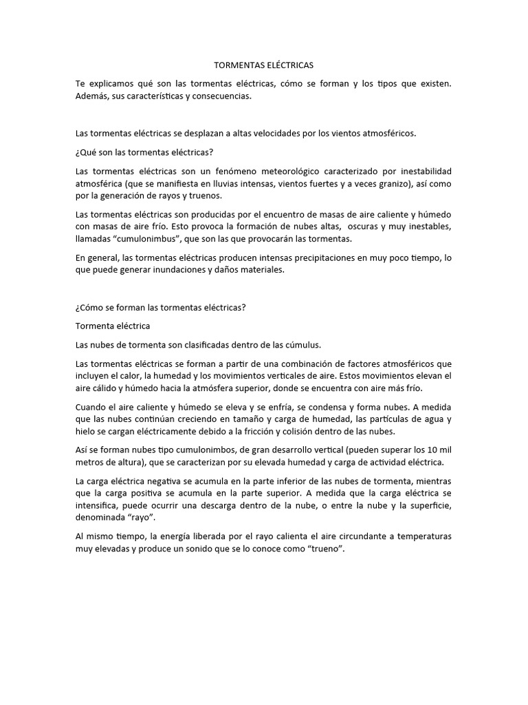 Tormentas Eléctricas | PDF | Tormenta | Relámpago