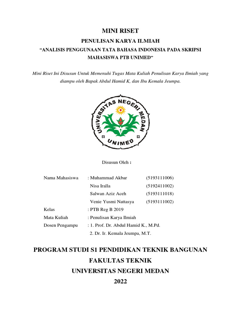 Mini Riset Kelompok - Penulisan Karya Ilmiah | PDF