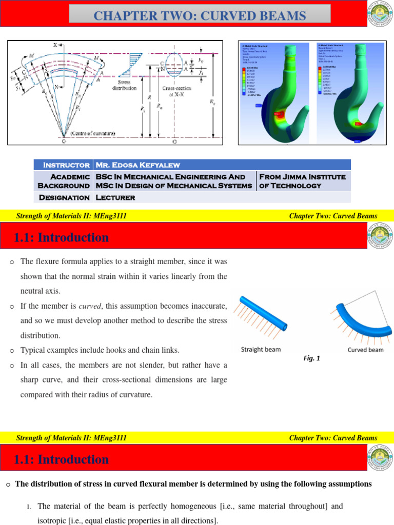 Chapter Two (Curved Beams) | PDF | Bending | Beam (Structure)