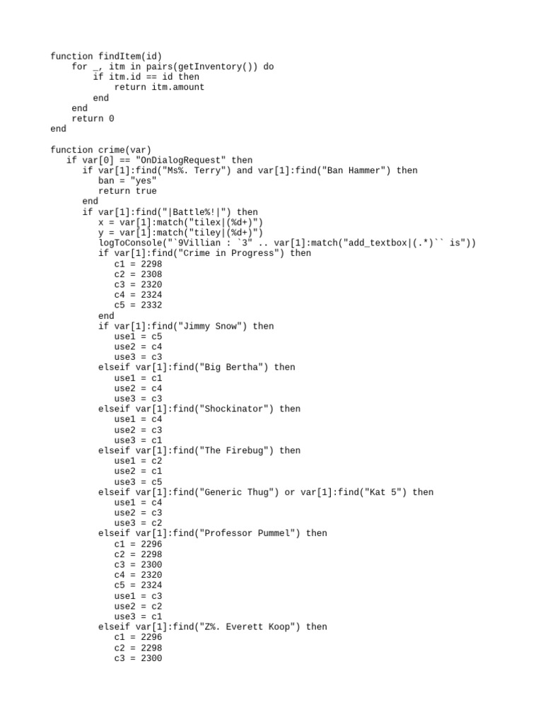 Crime Management Script in Lua | PDF