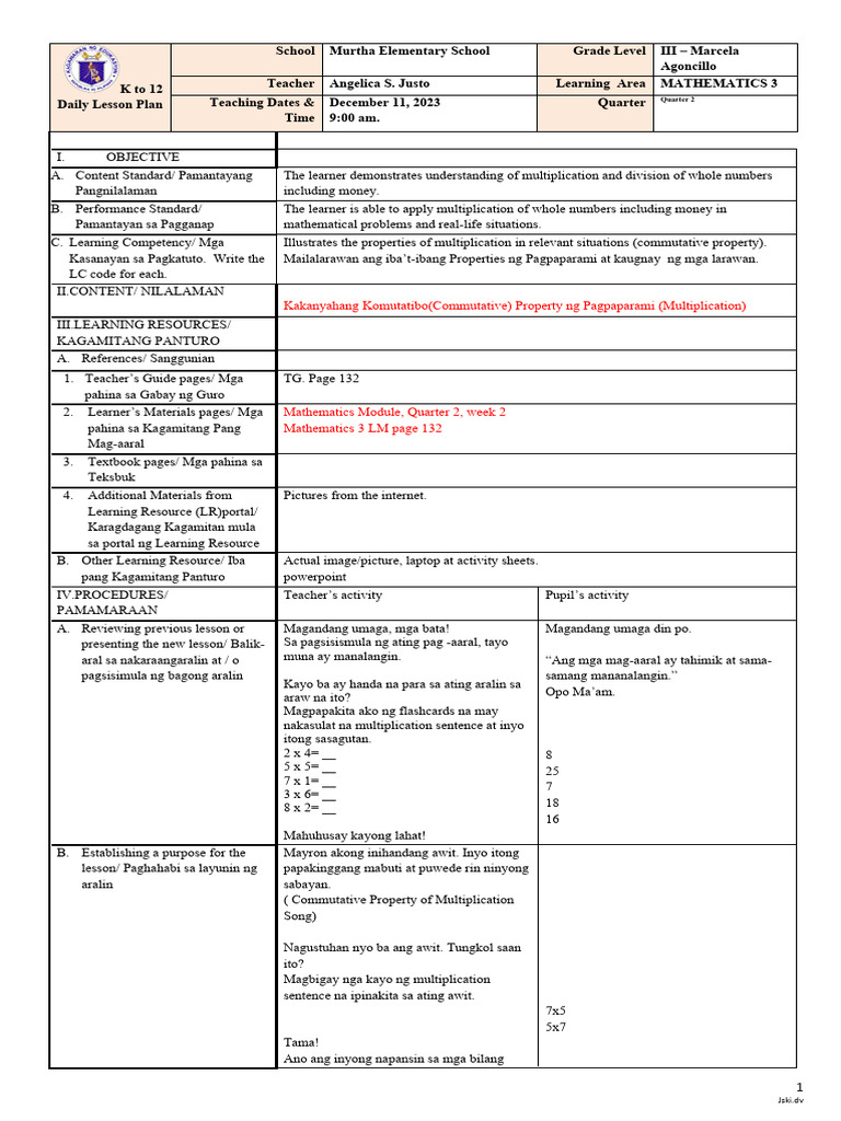 Angelica Final LP Mathematics - 091246 | PDF