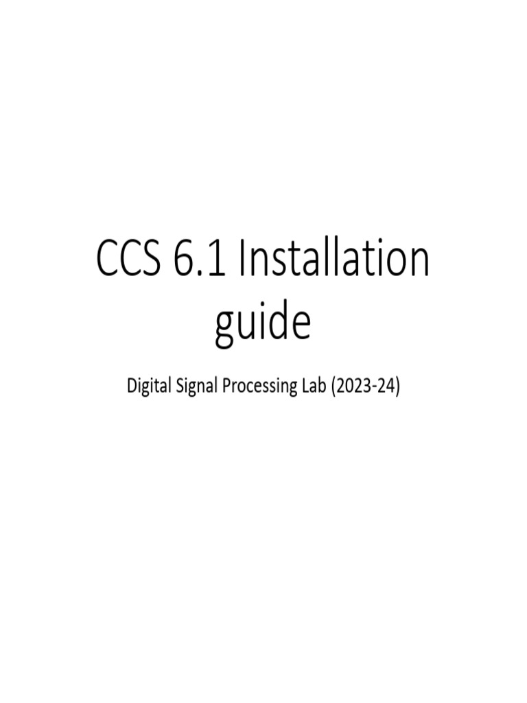 CCS Installation and Getting Started Manual | PDF | Directory (Computing) | Computer File