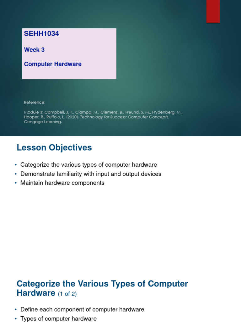 (Week03) Computer Hardware | PDF | Computer Data Storage | Random Access Memory
