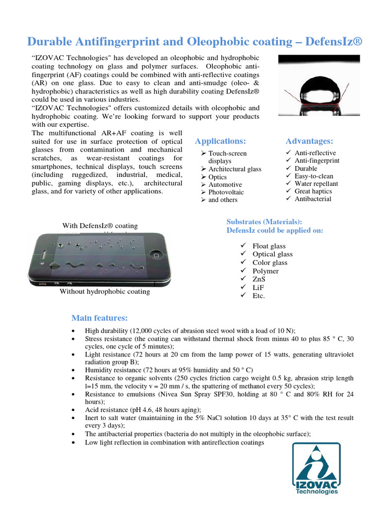 durable_hydrophobic_and_oleophobic_coating | PDF | Glasses | Coating