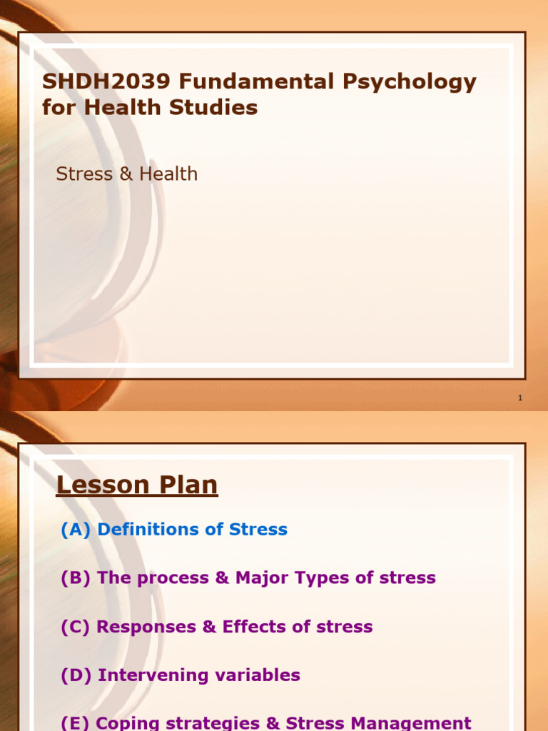 Topic 10 Stress Lecture - Updated | PDF | Stress (Biology) | Social Support