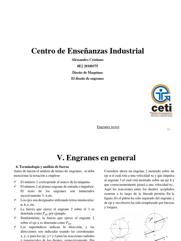 El Diseño de Engranes - 20100375 | PDF | Engranaje | Hélice