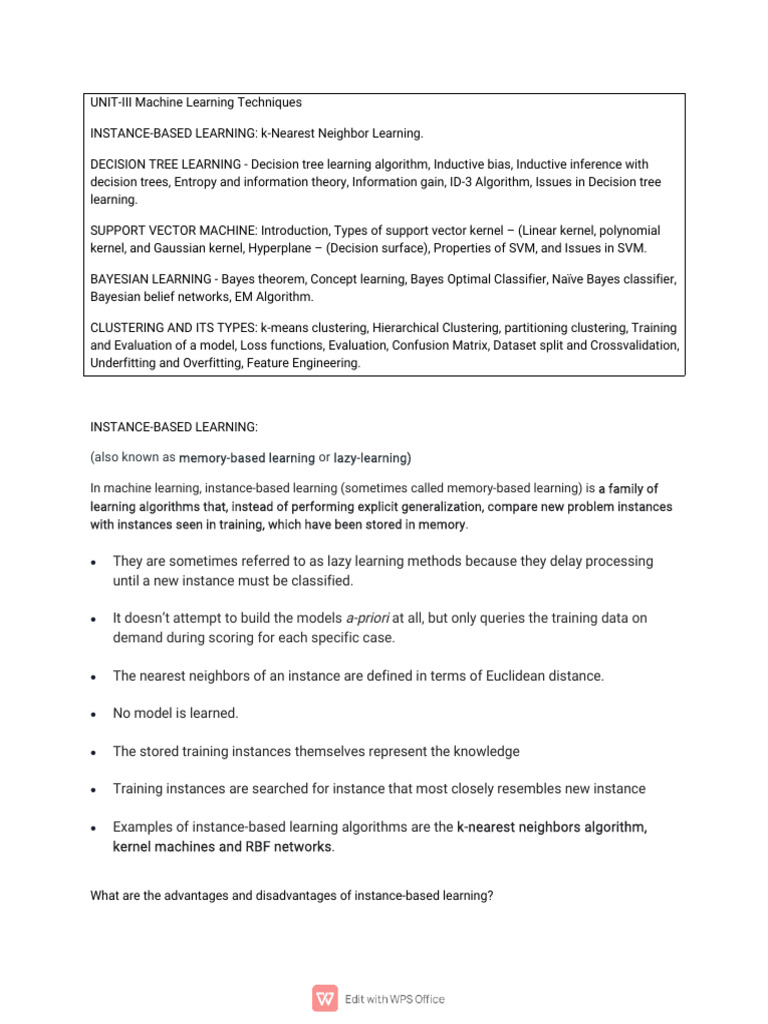 Machine Learning Techniques Overview | PDF
