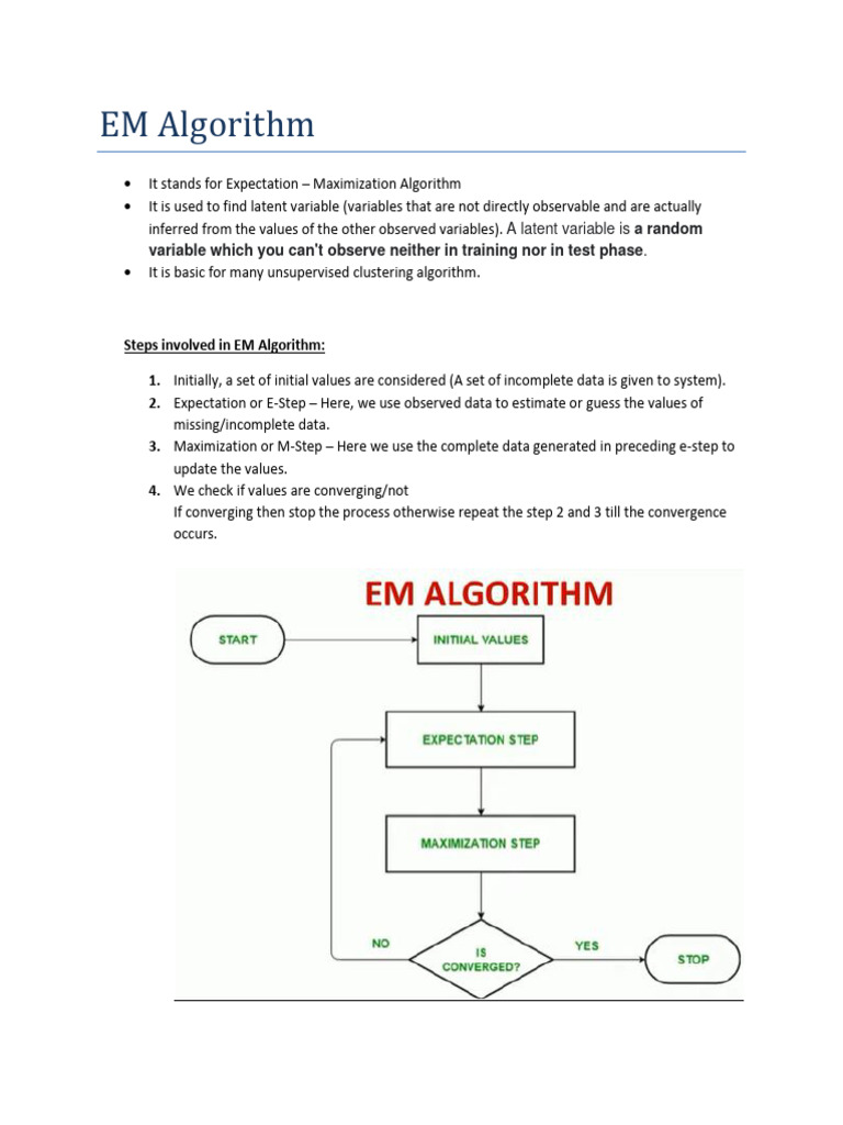 UNIT - 3 - EM Algorithm | PDF | Statistical Theory | Algorithms UNIT - 3 - EM Algorithm | PDF | Statistical Theory | Algorithms