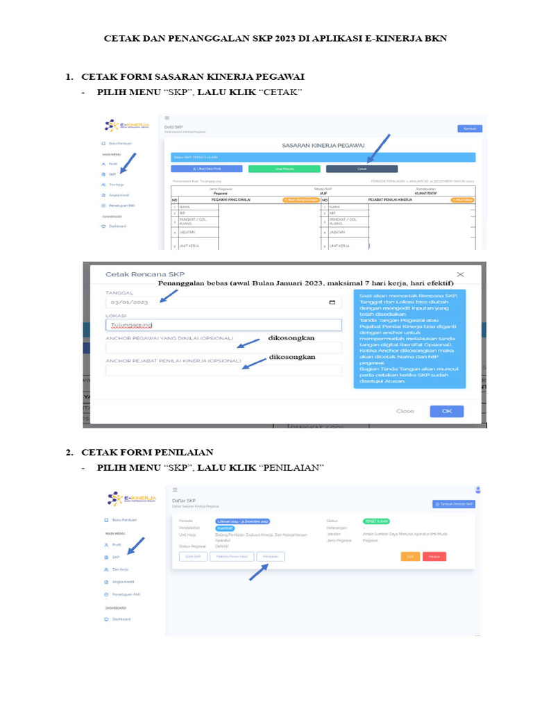 Tutorial Cetak Dan Penanggalan SKP 2023 Di Aplikasi | PDF | Pengelolaan Keuangan & Uang ...