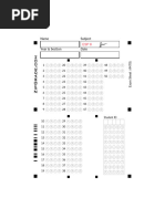 Answer Sheet Sample For Shading | PDF | Tests | Student Assessment And ...