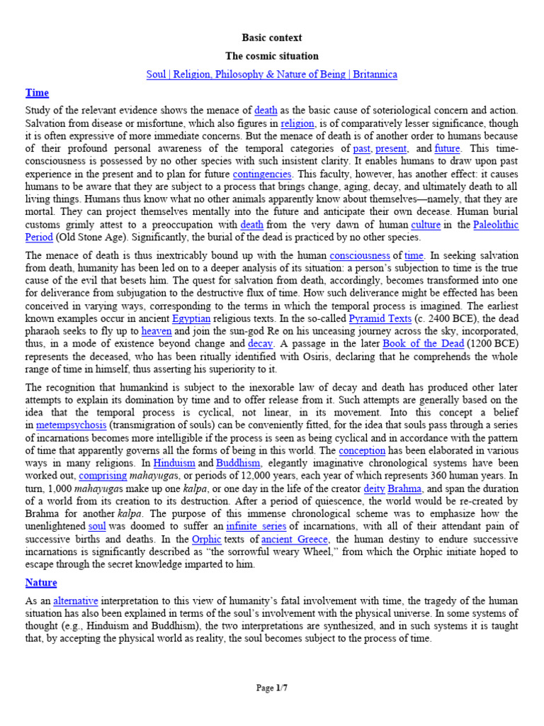 Soul - Religion, Philosophy & Nature of Being (Britannica) | PDF | Soul ...