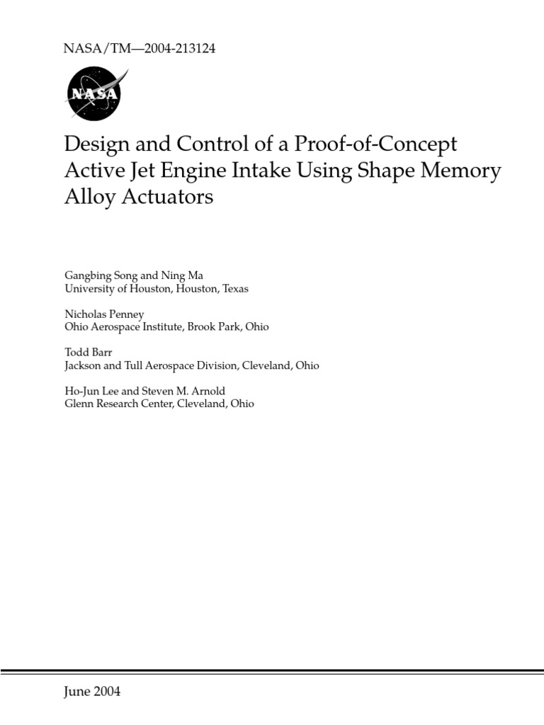 Application of NiTi in Jet Engine | PDF | Shape Memory Alloy | Control ...
