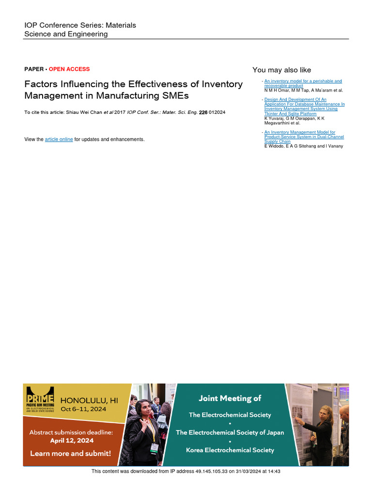 Thesis Link and Example For Reference | PDF | Inventory | Warehouse