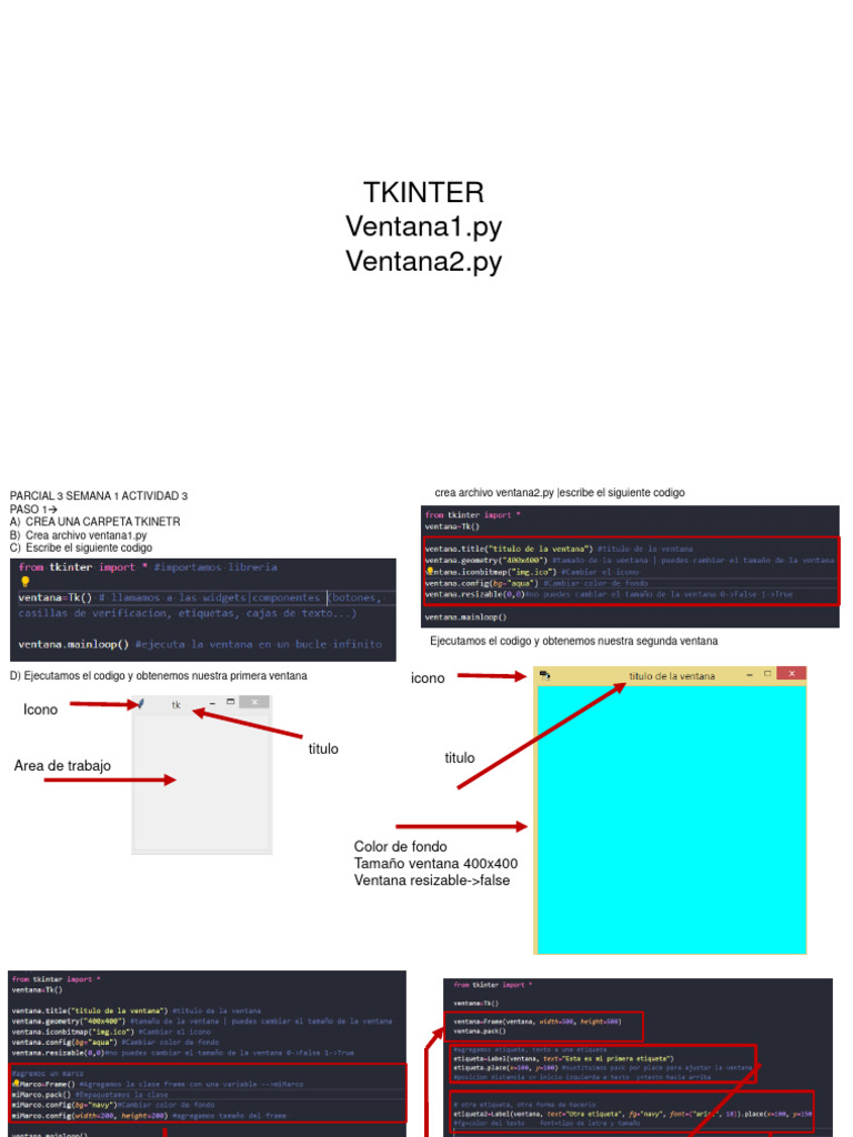 p3 s1 Actividad 3 Tkinter | PDF | Ventana (informática) | Archivo de computadora