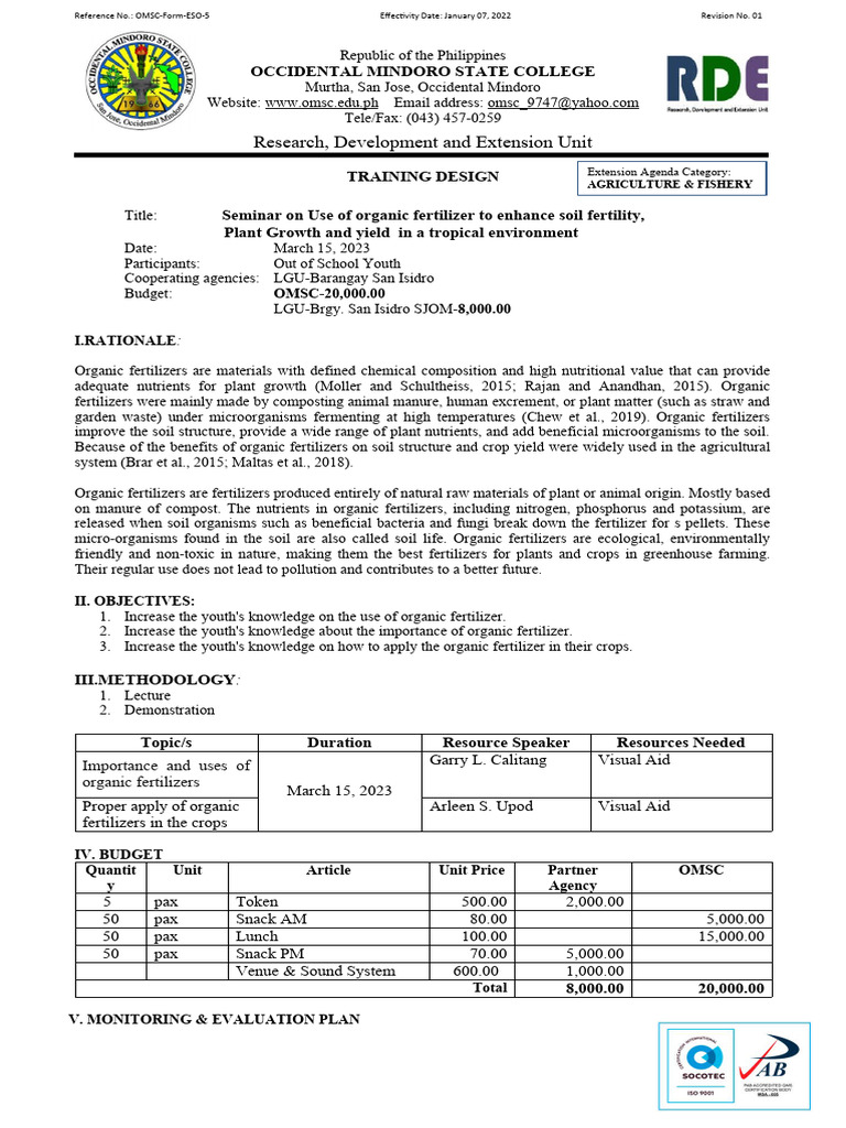 Sample TD | PDF | Organic Farming | Fertilizer