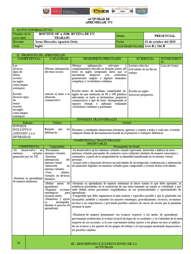Sesion 3 de 1ero A 5to | PDF | Aprendizaje | Las emociones