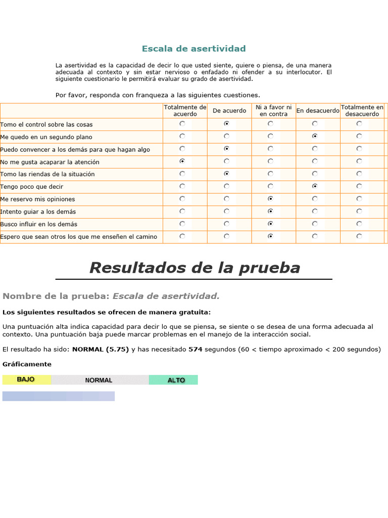 Escala de Asertividad | PDF