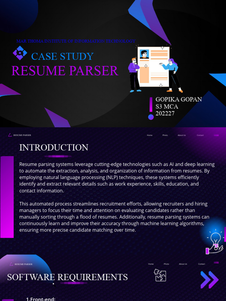 Purple Futuristic Technology Presentation | PDF | Parsing | Résumé