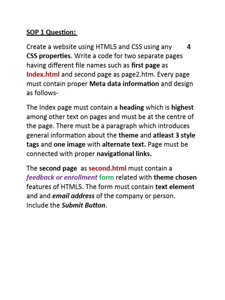 Sop 1 Question Pdf