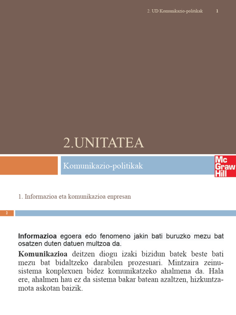 UD2 Komunikazio Politikak | PDF