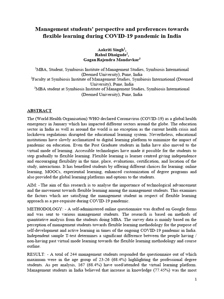 Final Reseach Paper - Aakriti Singh (C-01) | PDF | Educational ...