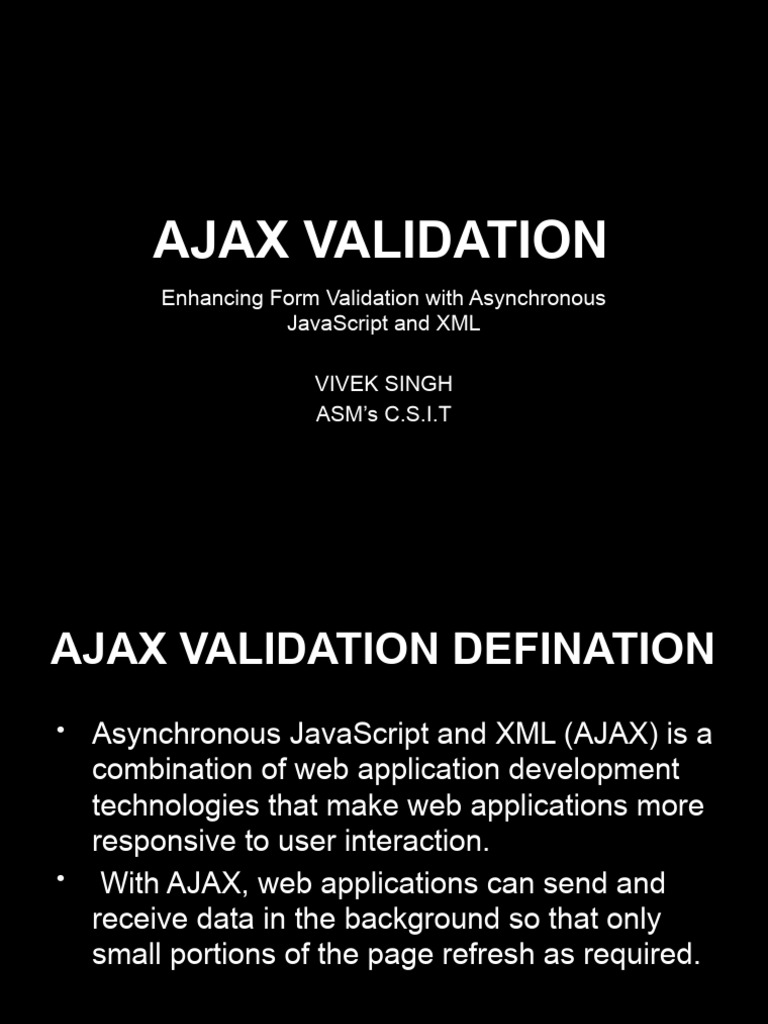 WT Ajax Validation Vivek Singh | PDF