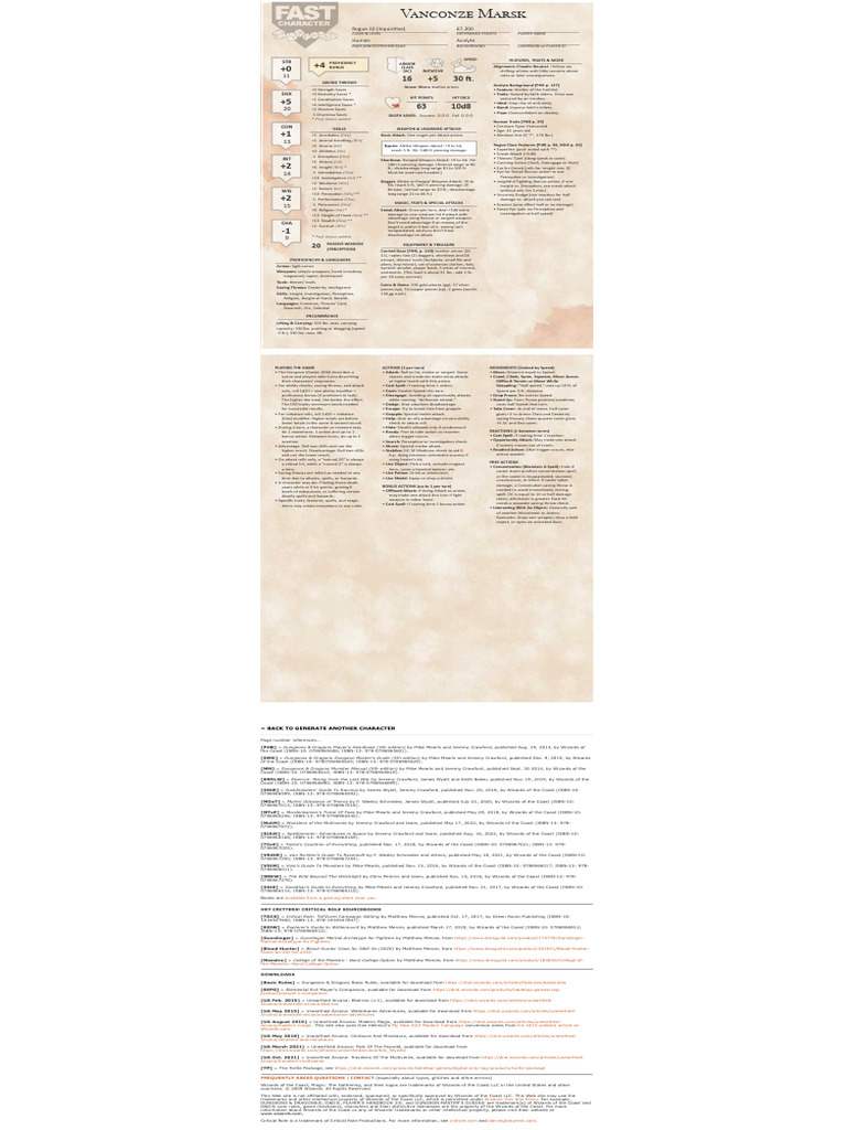 Rogue Acolyte Character Sheet | PDF | Dungeons & Dragons | Fantasy Role Playing Games