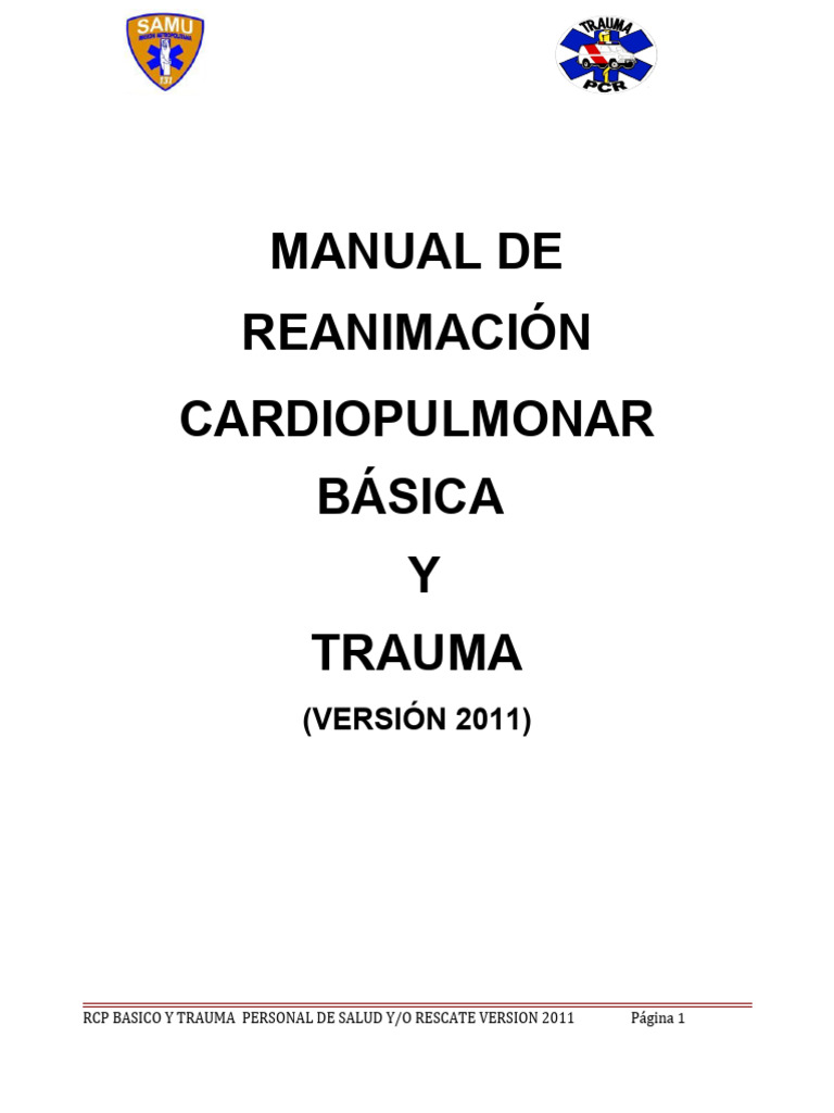 Manual de RCP Basico y Trauma Basico 2011 | PDF | Reanimación ...