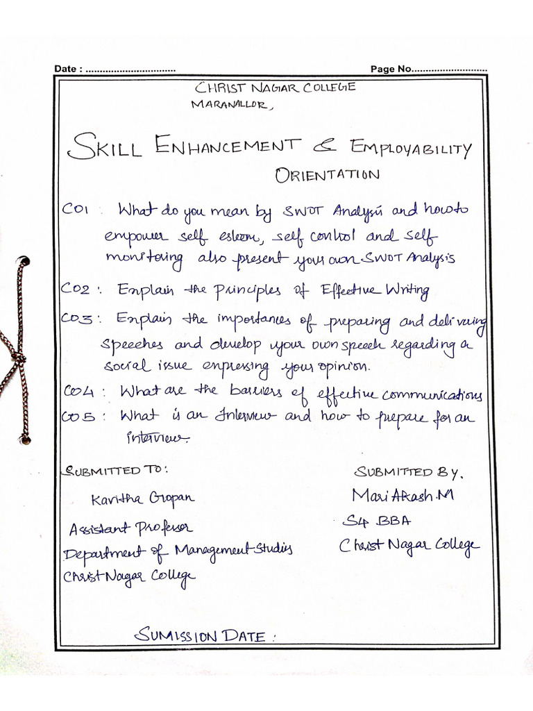 Skill Enhancement and Employability Orientation | PDF