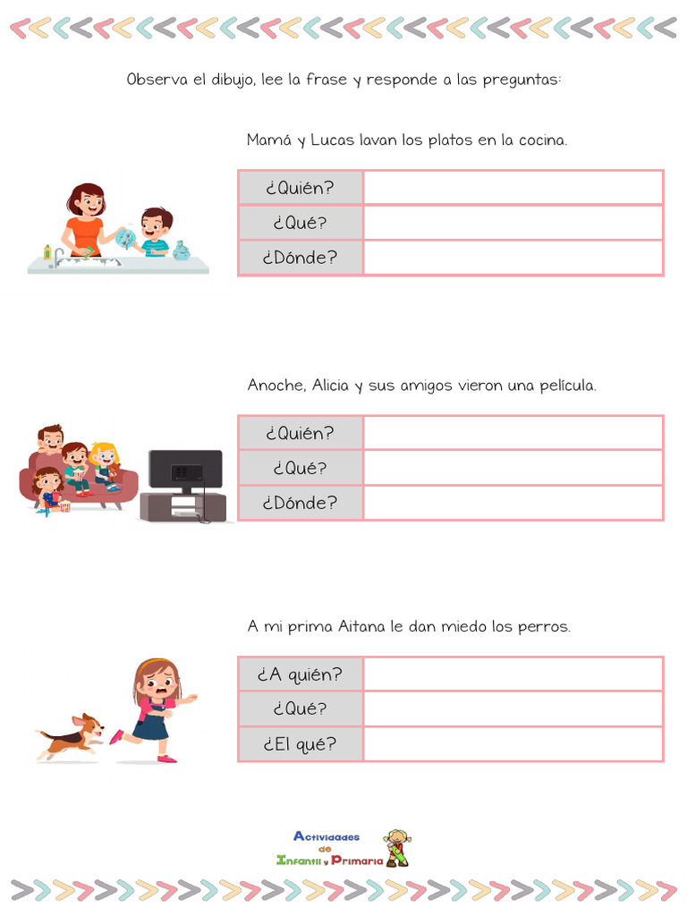 Frases cortas y preguntas para niños | PDF