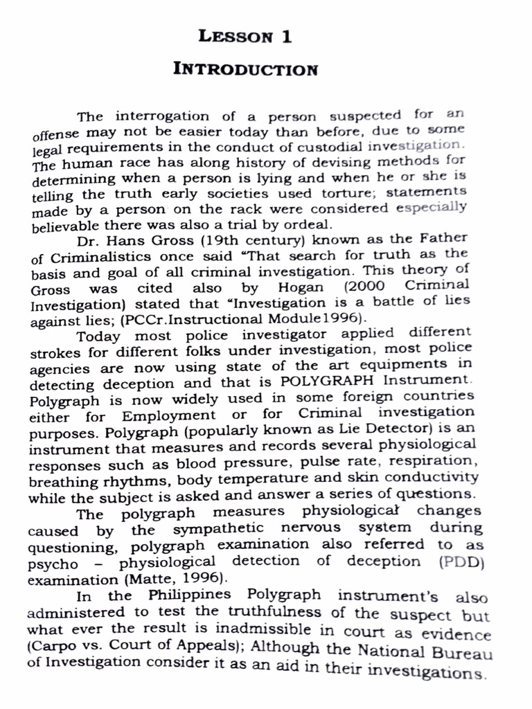Polygraphy Lie Detection | PDF