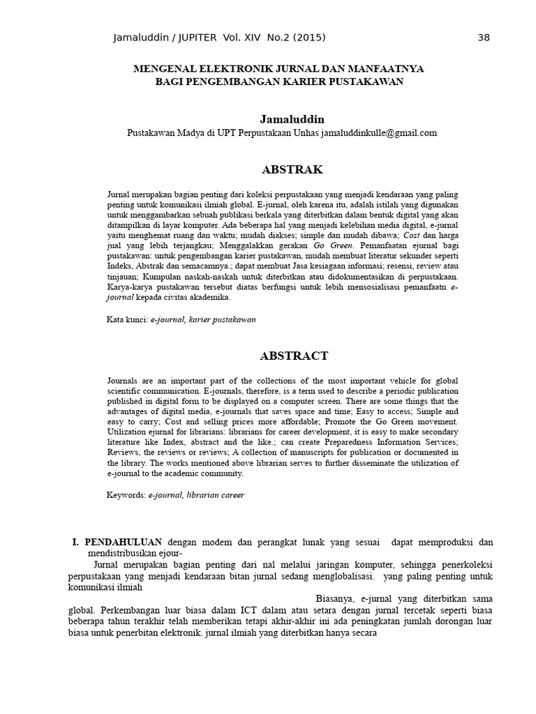 Contoh Jurnal Pengenalan | PDF